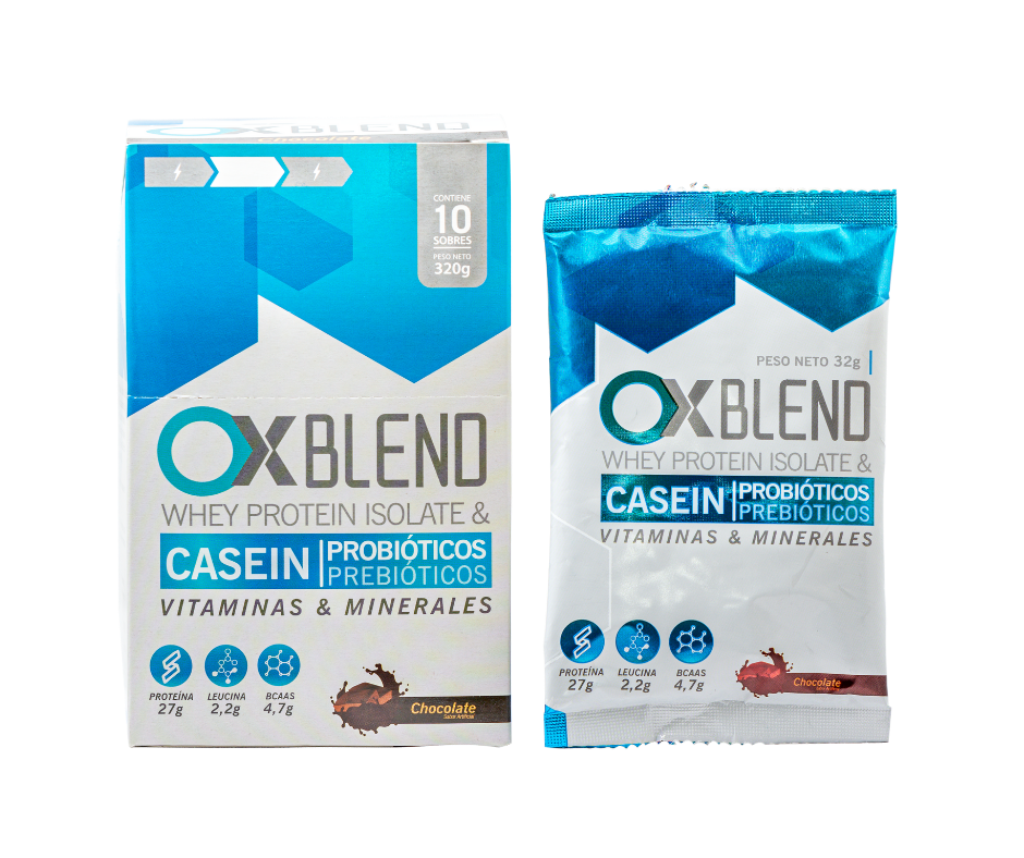 OX Blend Caja 10 Sobres – Proteína Whey y Caseína – OX Sports Nutrition