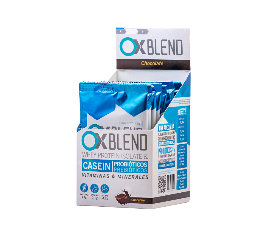 OX Blend Caja 10 Sobres – Proteína Whey y Caseína – OX Sports Nutrition