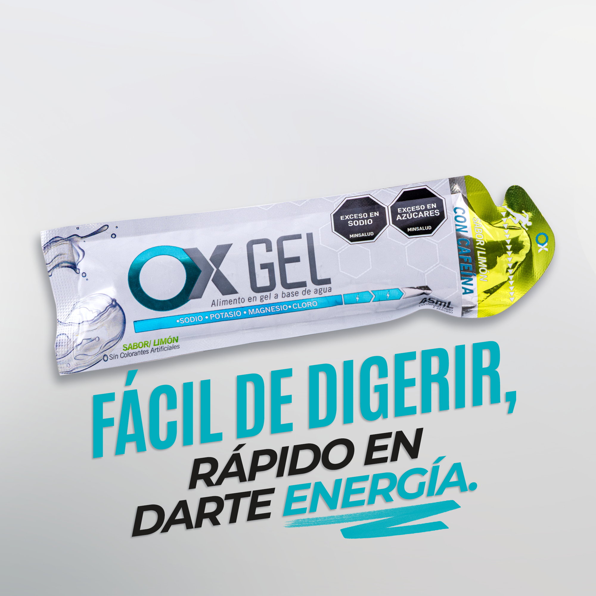 OX GEL con Cafeína – Caja con 15 geles – OX Sports Nutrition