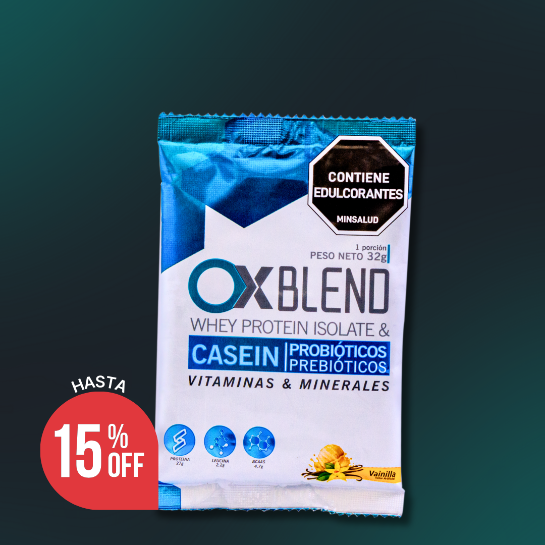 OX Blend Caja 10 Sobres – Proteína Whey y Caseína – OX Sports Nutrition